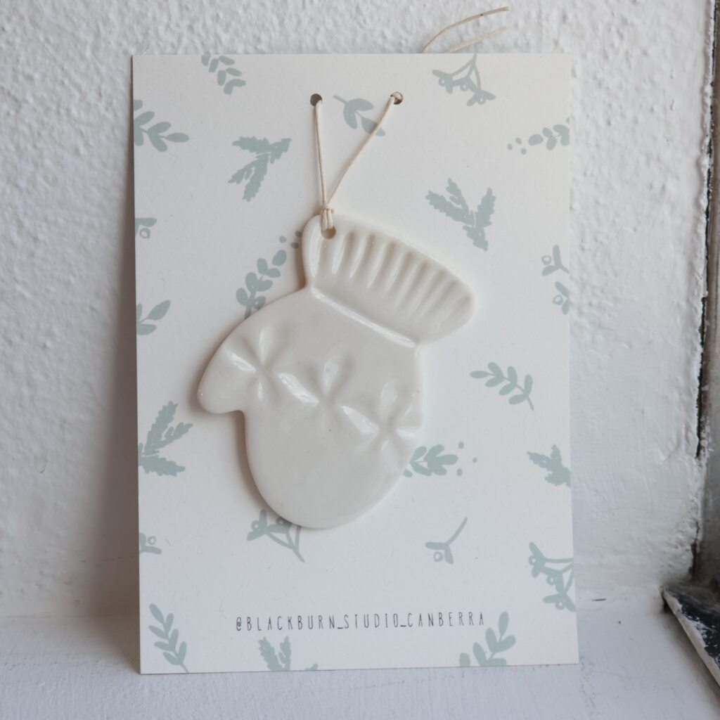 Ceramic Christmas Decorations - mitten – Craft + Design Canberra